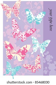 Butterfly Greetings Card: vector de stock (libre de regalías) 85468030 ...