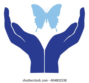 Butterfly Hands Stock Vector (Royalty Free) 404802538 | Shutterstock
