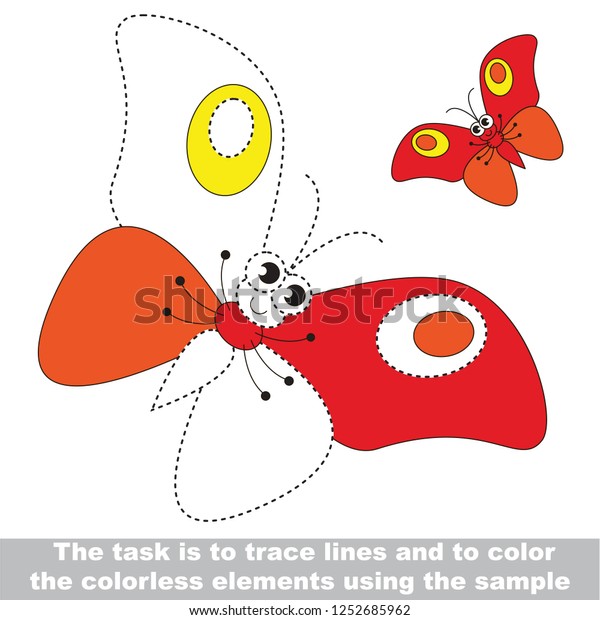 Butterfly Insect Dot Dot Educational Game Stock Vector (Royalty Free ...