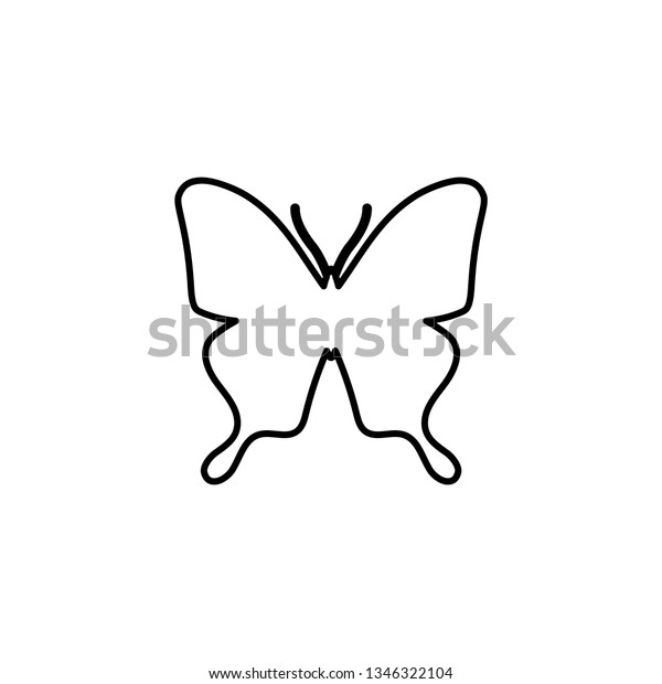 Butterfly Line Icon Vector Illustration Stock Vector (Royalty Free ...