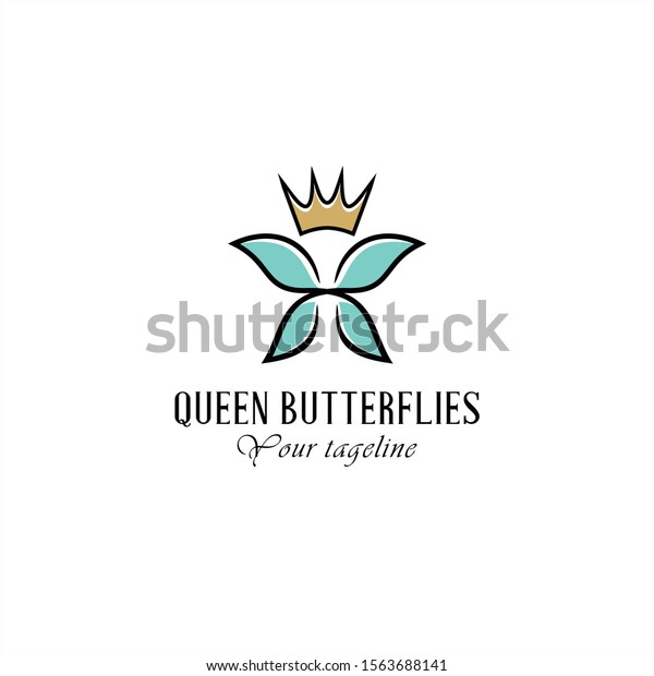 Butterfly Logo Design Crown Can Be Stock Vector (Royalty Free) 1563688141