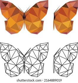 Butterfly Made Triangles Geometric Style Stock Vector (Royalty Free ...