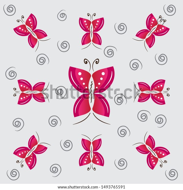 Butterfly Motif Design Vector Illustrations Background Stock Vector ...
