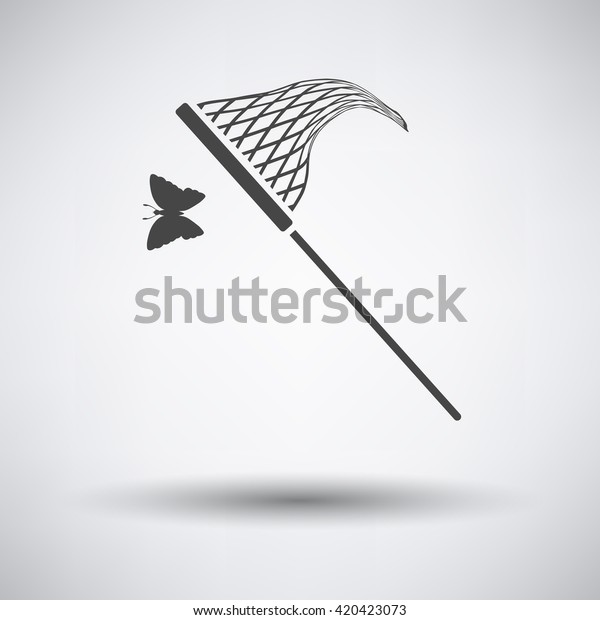 Butterfly Net Icon On Gray Background Stock Vector (Royalty Free ...