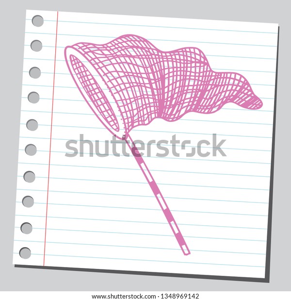 Butterfly Net Sketch Drawing Stock Vector (Royalty Free) 1348969142 ...