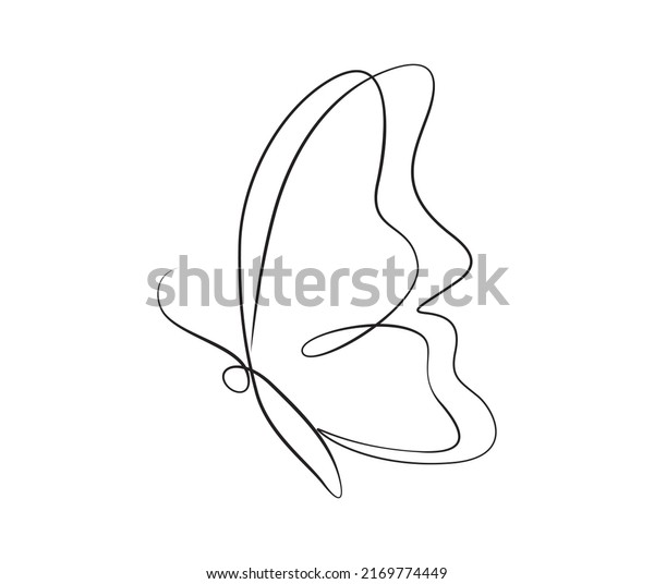 Butterfly One Line Art Drawing Illustration Stock Vector (Royalty Free ...