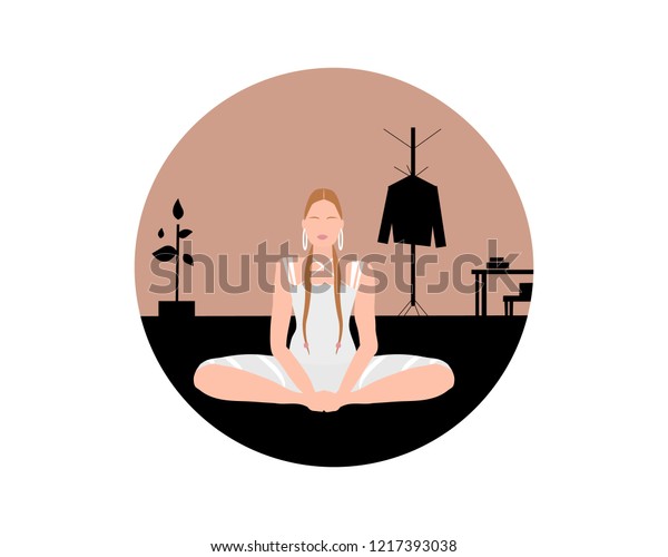 Butterfly Pose Yoga Flat Design Vector Stock Vector (Royalty Free ...