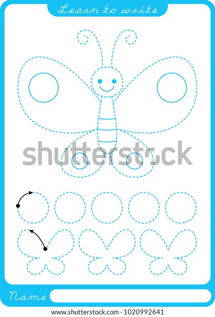 Butterfly Preschool Worksheet Practicing Fine Motor: стоковая векторная ...