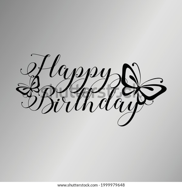 Butterfly Themed Cuttable Printable Happy Birthday Stock Vector ...
