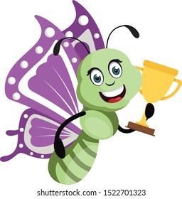 Butterfly Trophy Illustration Vector On White Stock Vector (Royalty ...