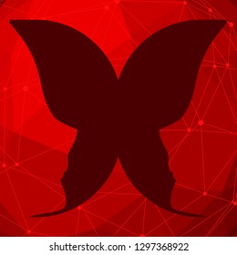 Butterfly Two Face Profile View Optical Stock Vector (Royalty Free ...