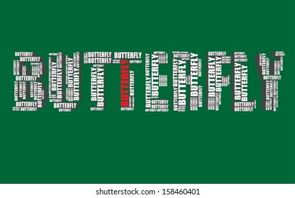 Butterfly Typography 3d Text Word Art: เวกเตอร์สต็อก (ปลอดค่าลิขสิทธิ์ ...