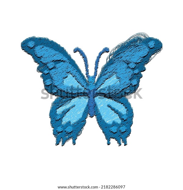 Butterfly Vector Sketch Illustration Scribble Art Stock Vector (Royalty ...