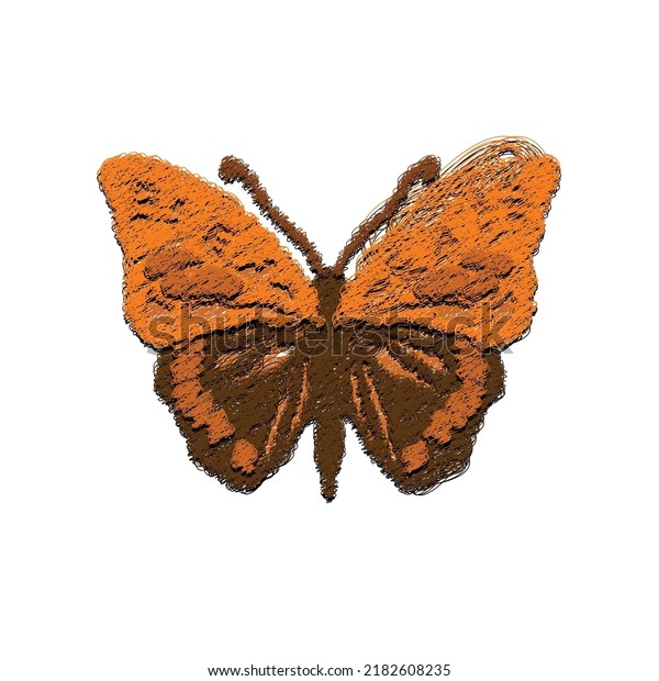Butterfly Vector Sketch Illustration Scribble Art: เวกเตอร์สต็อก (ปลอด ...