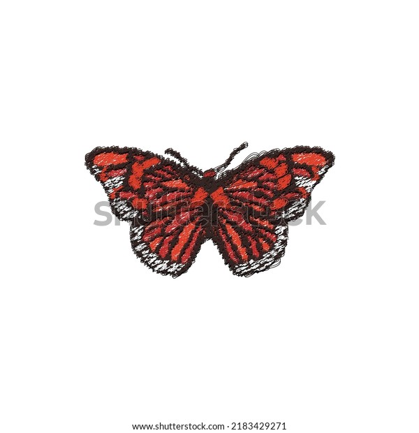 Butterfly Vector Sketch Illustration Scribble Art: เวกเตอร์สต็อก (ปลอด ...