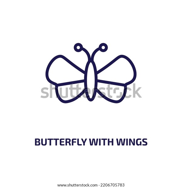 Butterfly Wings Icon Animals Collection Thin Stock Vector (Royalty Free ...