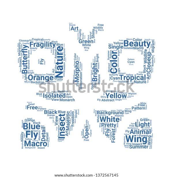 Butterfly Word Cloud Tag Cloud About Stock Vector (Royalty Free ...