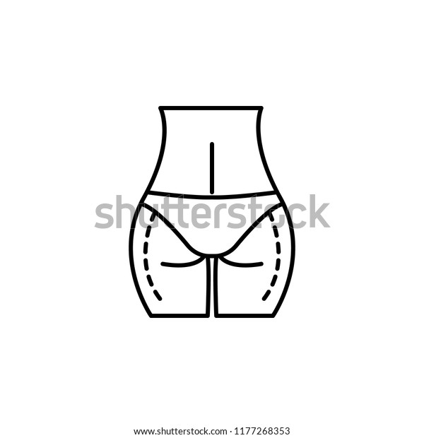 Buttocks Icon Element Plastic Surgery Icon Stock Vector (Royalty Free ...
