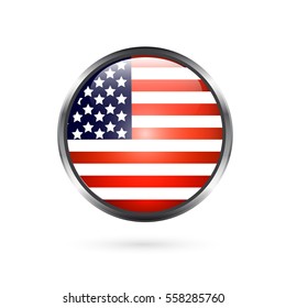 United States Button Icon Flat Style Stock Vector (Royalty Free) 1655023321