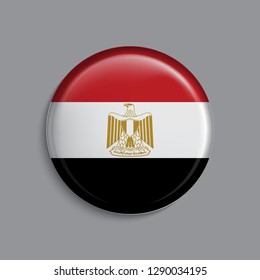 Vektor Stok Egypt Flag Round Button Icon Flag (Tanpa Royalti ...
