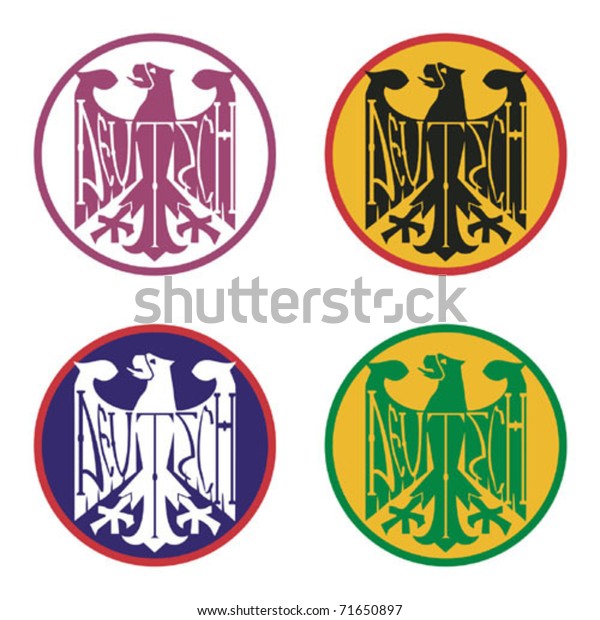 Button German Eagle Letters Deutsch On Stock Vector (Royalty Free ...