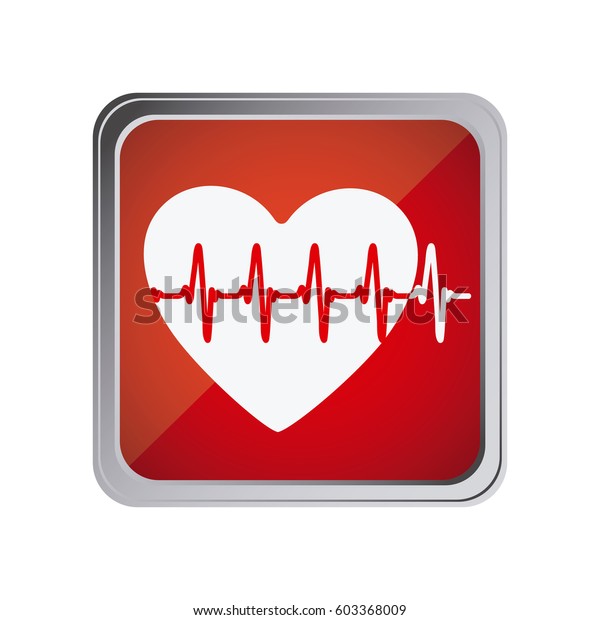 Button Heart Vital Sign Background Red Stock Vector (Royalty Free ...