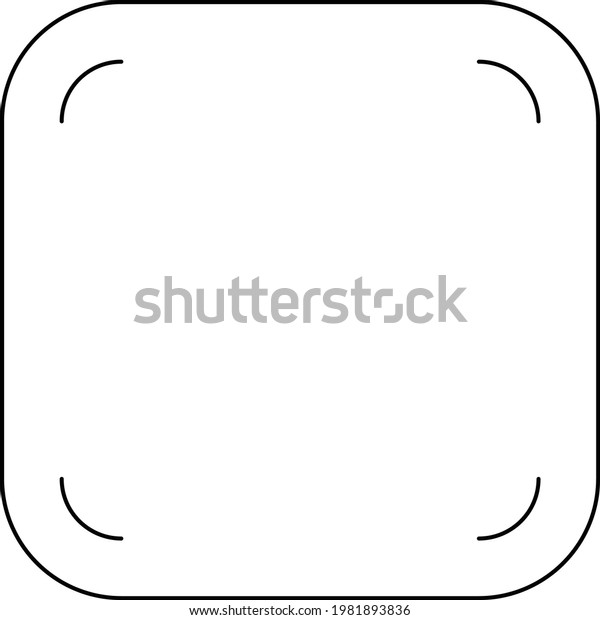 Button Icon Square Rounded Corner Vector Stock Vector (Royalty Free ...