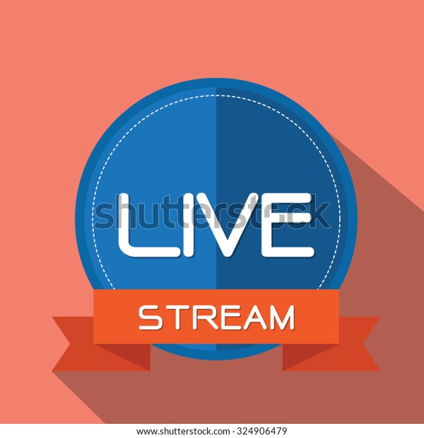 Button Live Stream Vector Illustration Stock Vector (Royalty Free ...