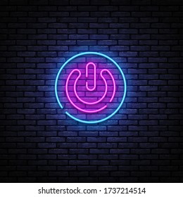 Button Power Neon Sign Vector Design Stock Vector (Royalty Free ...