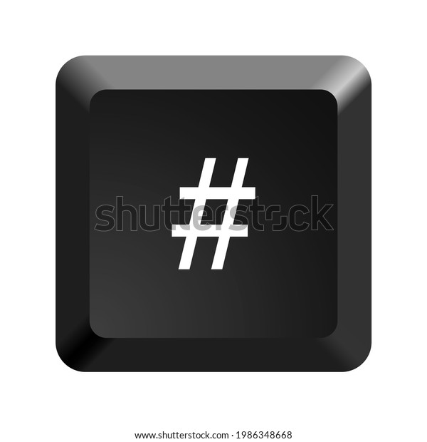 Button Symbol Octothorpe Number Pound Sharp Stock Vector (Royalty Free ...