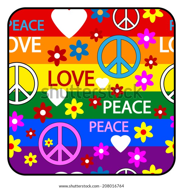 Button Symbols Hippie Vector Illustration: เวกเตอร์สต็อก (ปลอดค่า ...