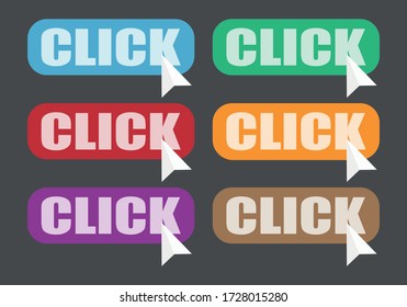 Buttons Different Colors Click Stock Vector (Royalty Free) 1728015280 ...