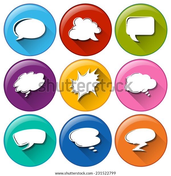 Buttons Empty Callout Templates On White Stock Vector (Royalty Free ...