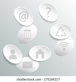 Buttons White Clean Interface Buttons Icons Stock Vector (Royalty Free ...