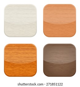 Buttons Wooden Background App Web Vector Stock Vector (Royalty Free ...