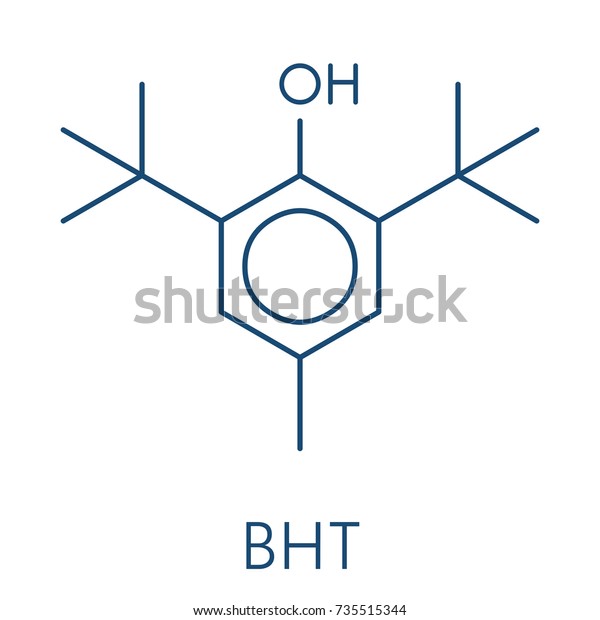 Butylated Hydroxytoluene Bht Antioxidant Molecule Skeletal Stock Vector ...