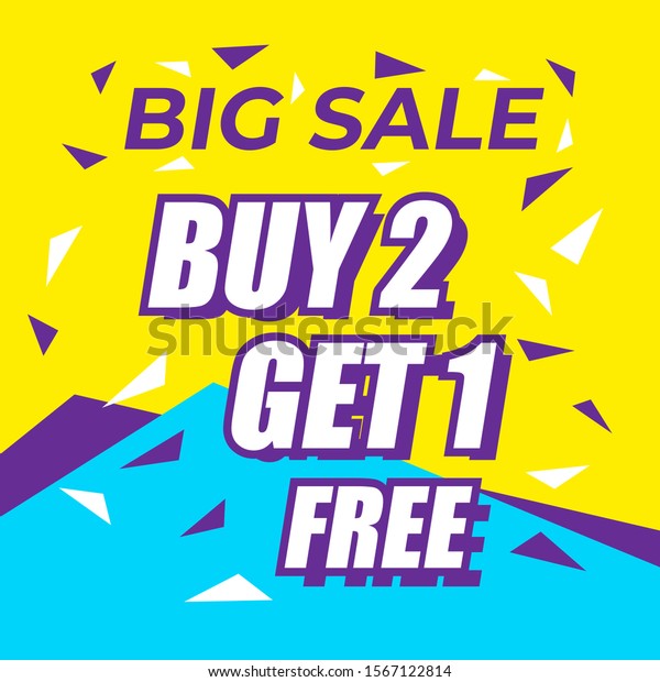 Buy 2 Get 1 Free Sale Stock Vector (Royalty Free) 1567122814 | Shutterstock