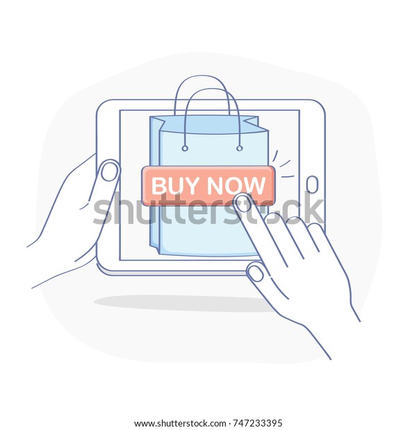 Buy Online One Click Make Order Stock Vector (Royalty Free) 747233395