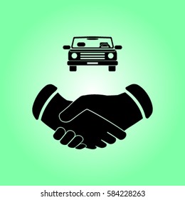 Buying Car Icon Contract Vector Illustration Stock Vector (Royalty Free ...