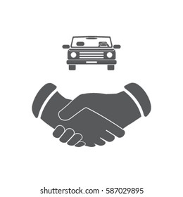 Car Deal Hand Shake Sign Line Stock Vector (Royalty Free) 1836368014