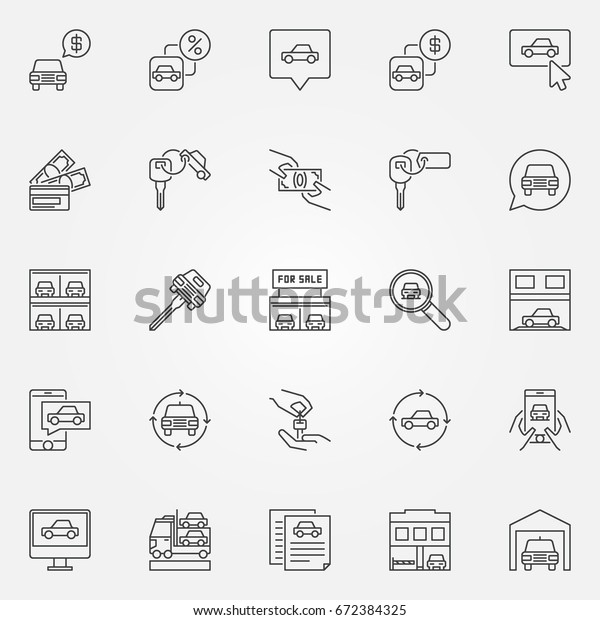 Buying Car Icons Set Vector Car Stock Vector (Royalty Free) 672384325 ...