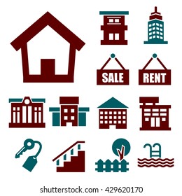 Buying Home Icon Set: vector de stock (libre de regalías) 429620170 ...