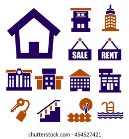 Buying Home Icon Set: vector de stock (libre de regalías) 429620170 ...