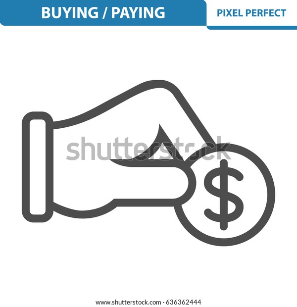 Buying Paying Icon Professional Pixel Perfect Stock Vector (Royalty ...