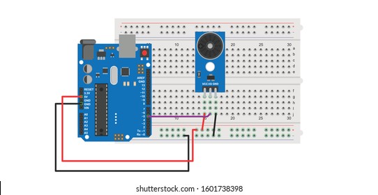 Ldr Module Arduino Interfacing Top View เวกเตอร์สต็อก ปลอดค่า