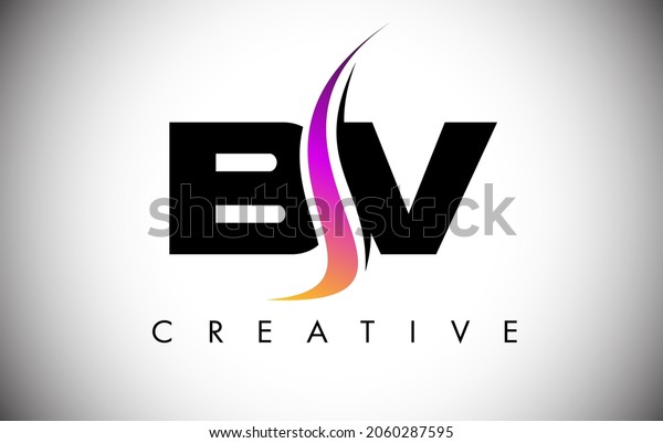 Bv Letter Logo Design Creative Shoosh Stock Vector (Royalty Free ...