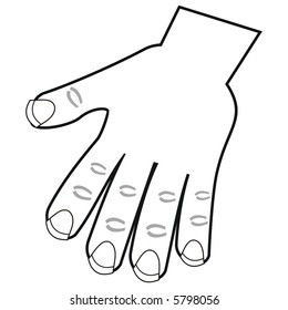 Bw Art Illustration Opened Hand Stock Vector (Royalty Free) 5798056 ...