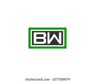Bw Initial Box Letter Logo Template Stock Vector (Royalty Free) 1077309074