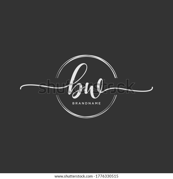 Bw Initial Handwriting Logo Vector Stock Vector (Royalty Free ...