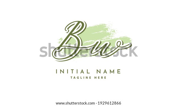 Bw Initials Handwriting Logo Vector Stock Vector (Royalty Free ...